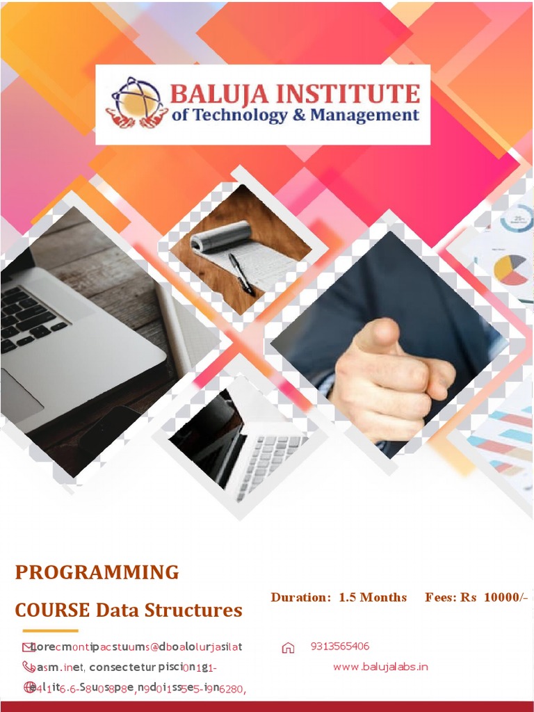 Programming COURSE Data Structures: Duration: 1.5 Months Fees: Rs 10000 ...