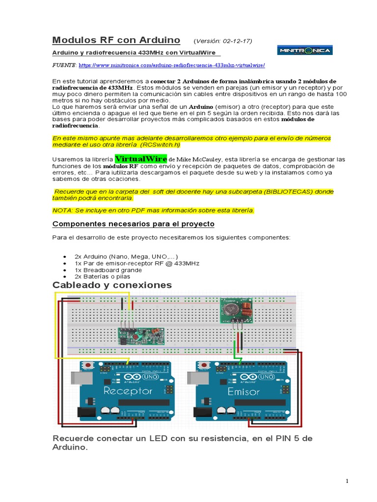 Tercer Parcial Sexta Semana Programación de Módulos RF | PDF | Arduino ...