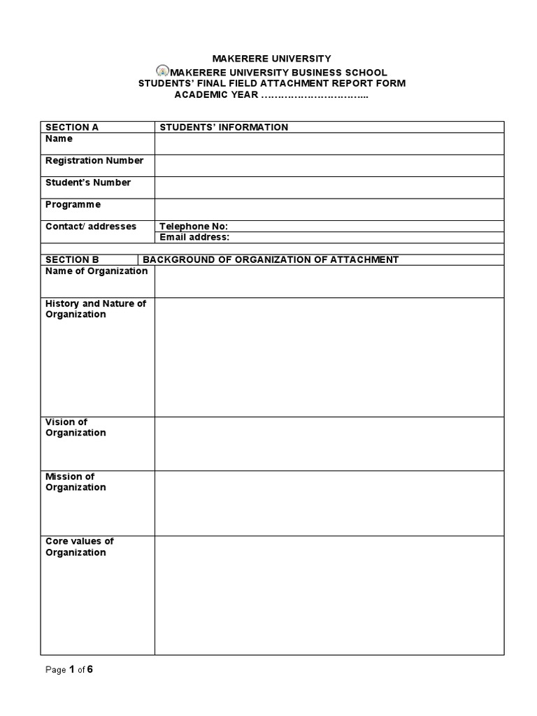 Field Attachment Students Assessment Form | PDF | Applied Psychology ...
