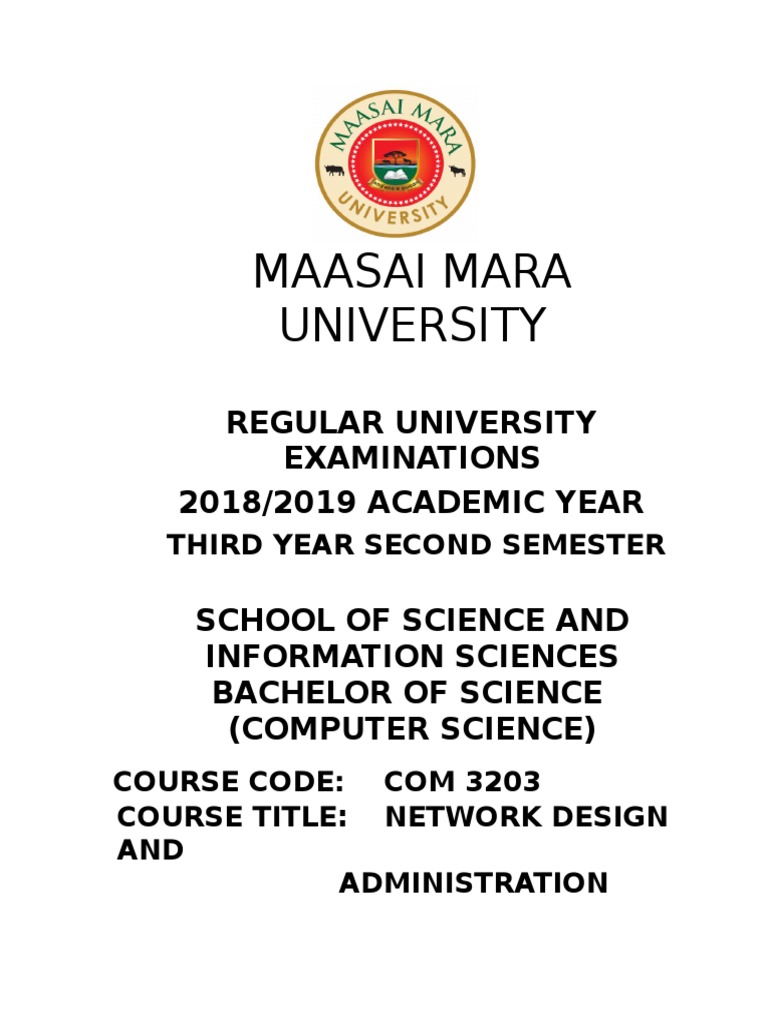Maasai Mara University: Regular University Examinations 2018/2019 ACADEMIC YEAR | Descargar ...
