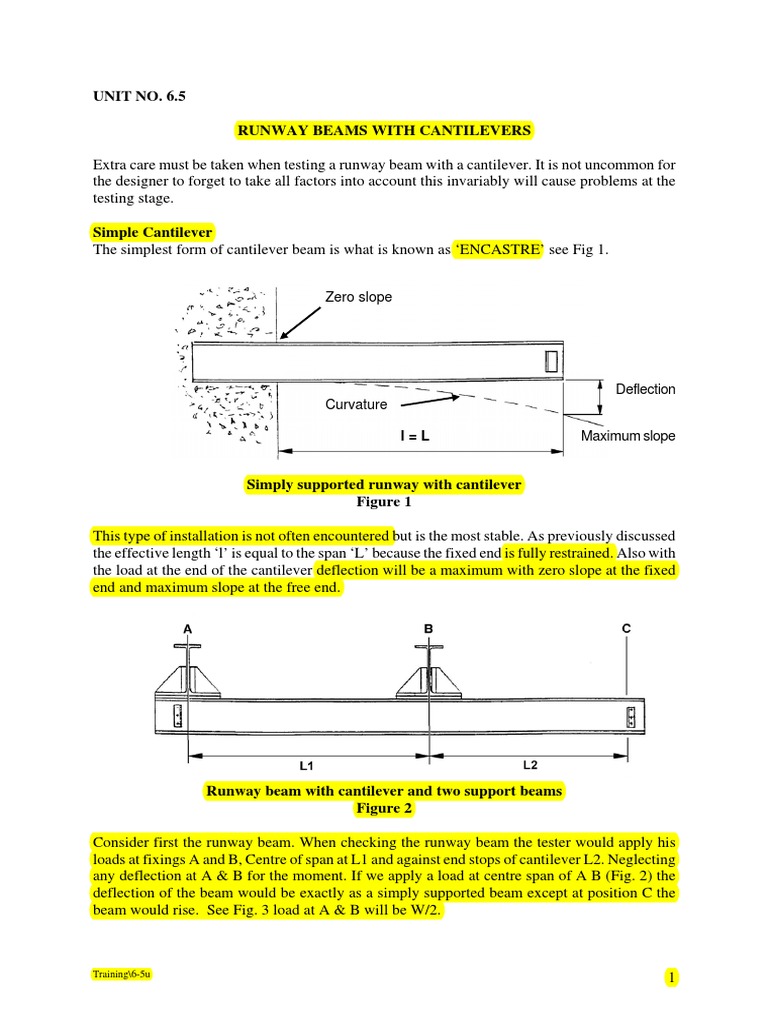 UNIT NO. 6.5 Runway Beams With Cantilevers: Zero Slope | PDF | Bending ...