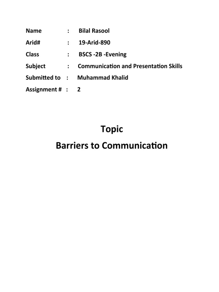 Asignment Comunication Skills | PDF | Communication | Jargon