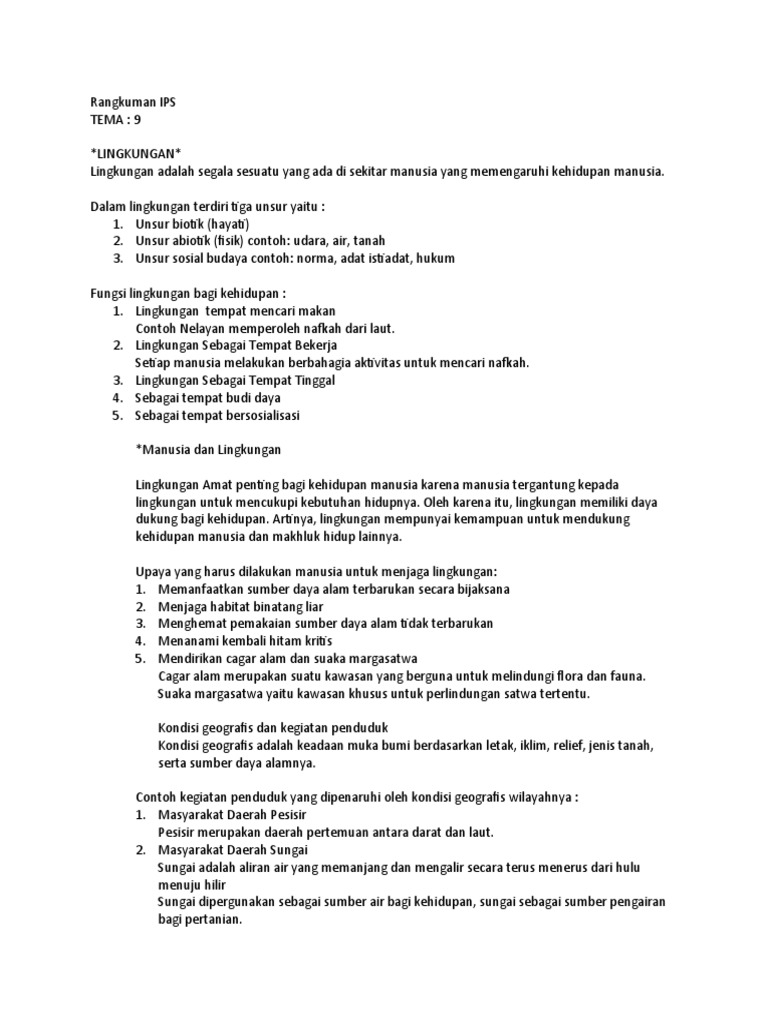 IPS Tema 9 | PDF | Griya & Taman | Sains & Matematika