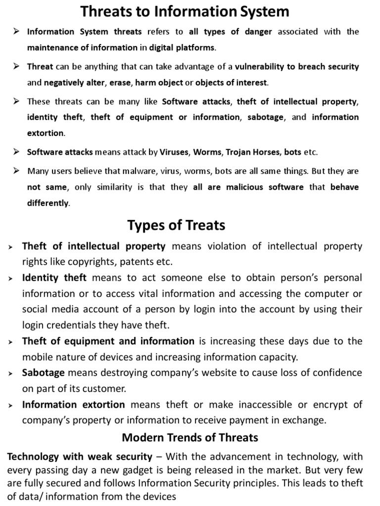 Understanding Threats to Information Systems: A Comprehensive Guide to ...