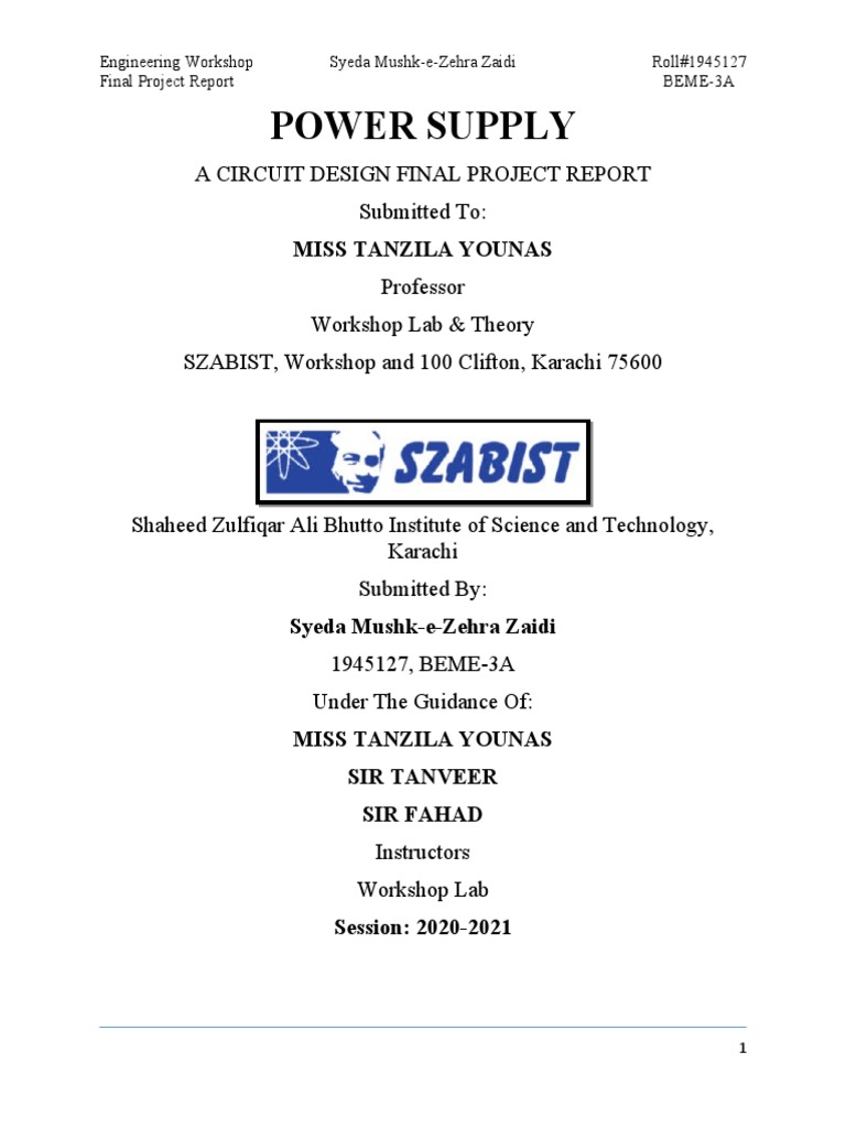 Power Supply Final Project Report | PDF | Printed Circuit Board | Rectifier