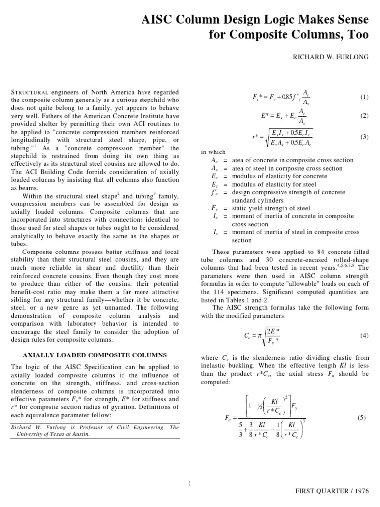 AISC Column Design Logic Makes Sense For Composite Columns, Too | PDF ...