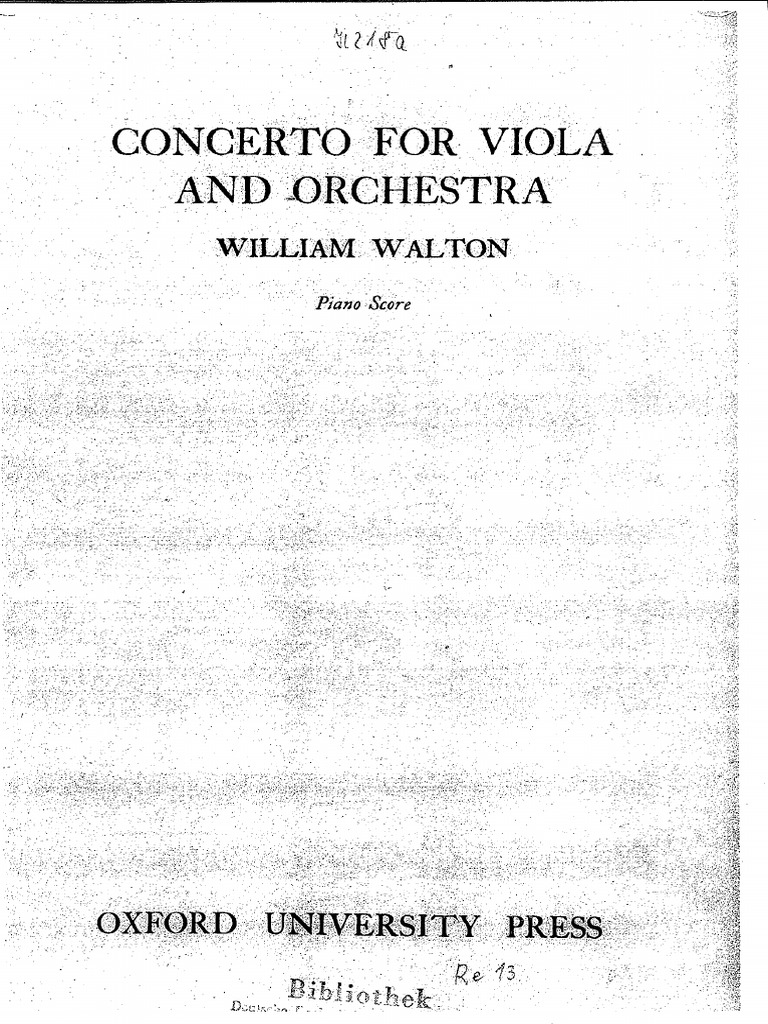 Walton - Viola Concerto Revised (Piano) | PDF