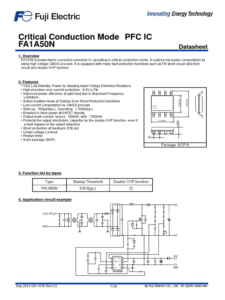 Critical Conduction Mode PFC IC FA1A50N: Datasheet | PDF | Capacitor ...