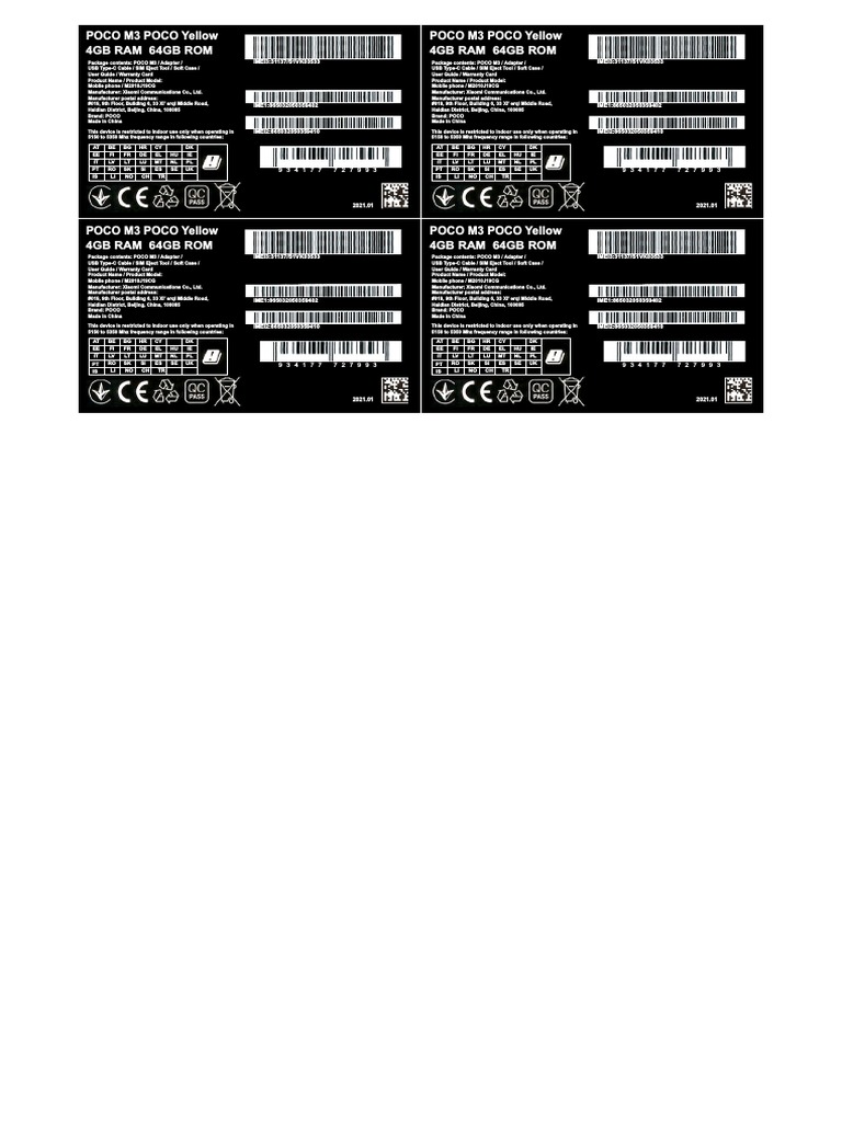 Poco M3 Poco Yellow Poco M3 Poco Yellow: 4Gb Ram 64Gb Rom 4Gb Ram 64Gb ...