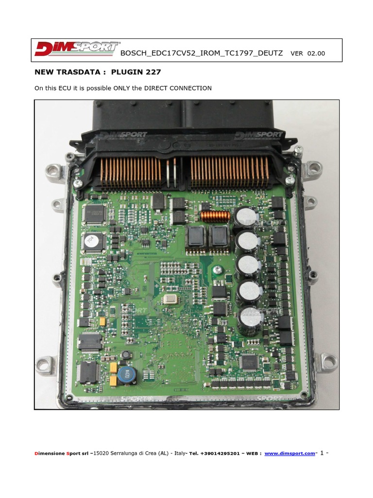 NT Bosch Edc17cv52 Irom TC1797 Deutz 1033 | PDF
