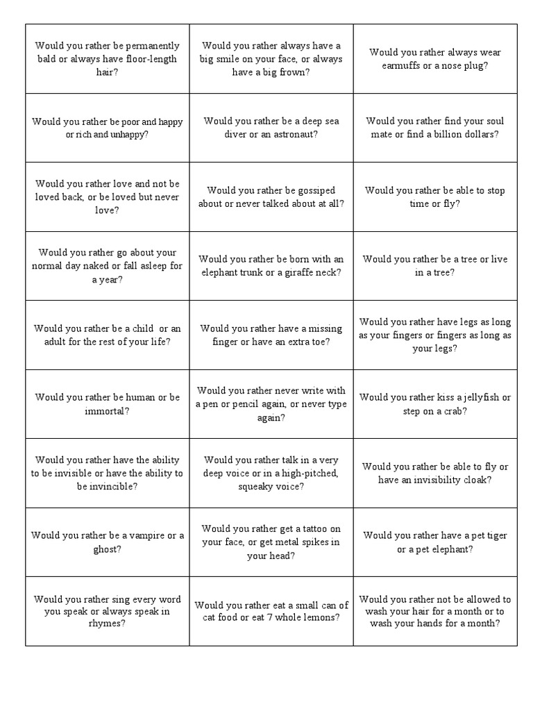 Would You Rather | PDF