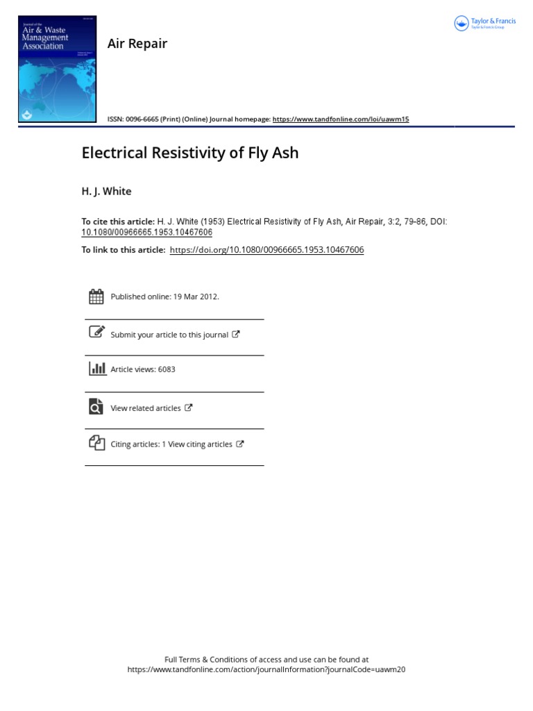 Electrical Resistivity of Fly Ash | PDF | Humidity | Electrical ...
