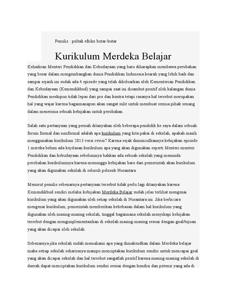 Implementasi Kurikulum Merdeka Belajar | PDF | Karier & Perkembangan