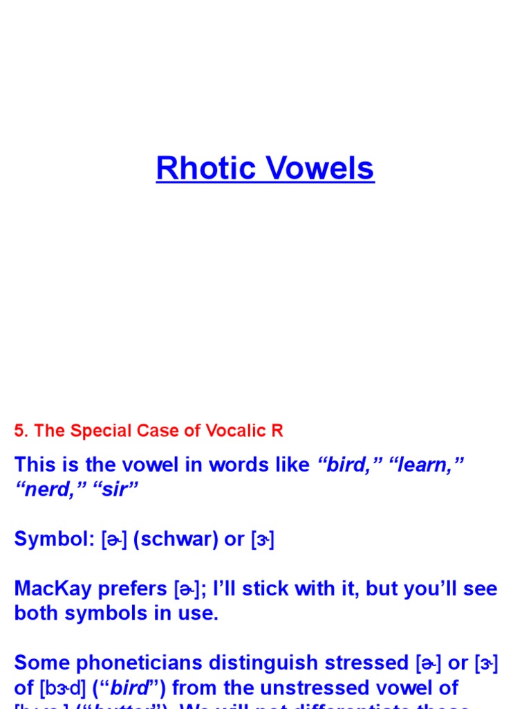 Rhotic Vowels | PDF | Vowel | Phonetics
