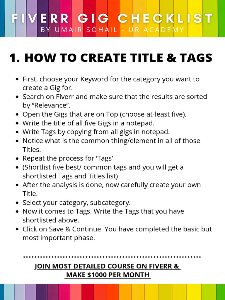 Gig Checklist Final 1 | PDF | Search Engine Optimization | Computing