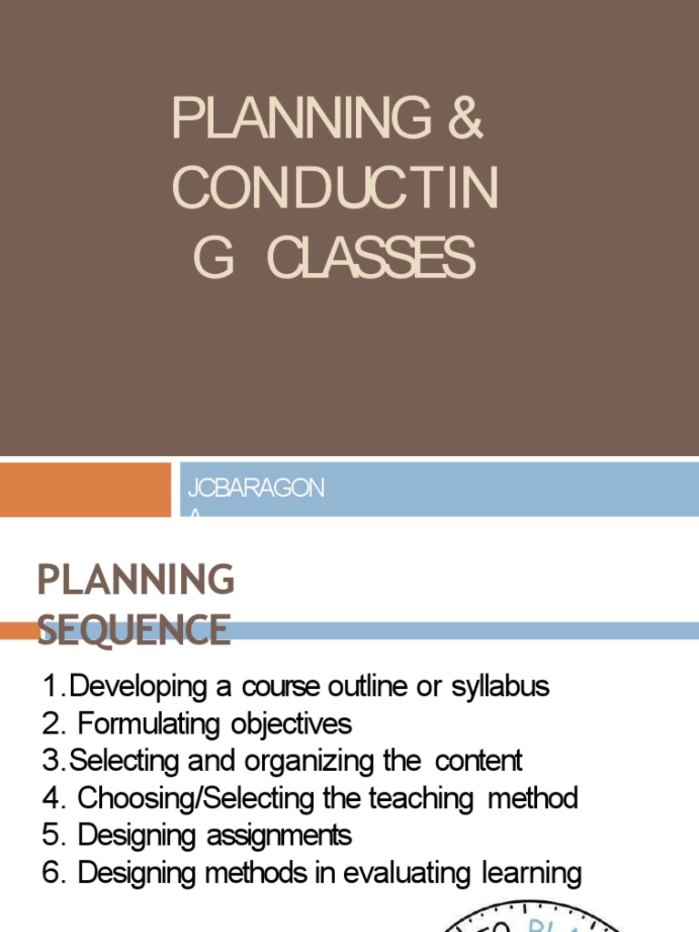 Planning Conducting Classes | PDF | Learning | Teaching Method