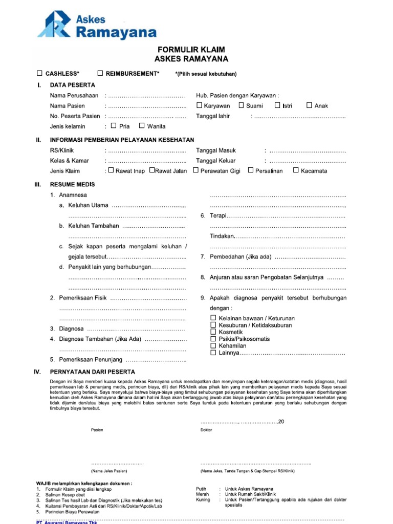 Form Klaim Asuransi | PDF