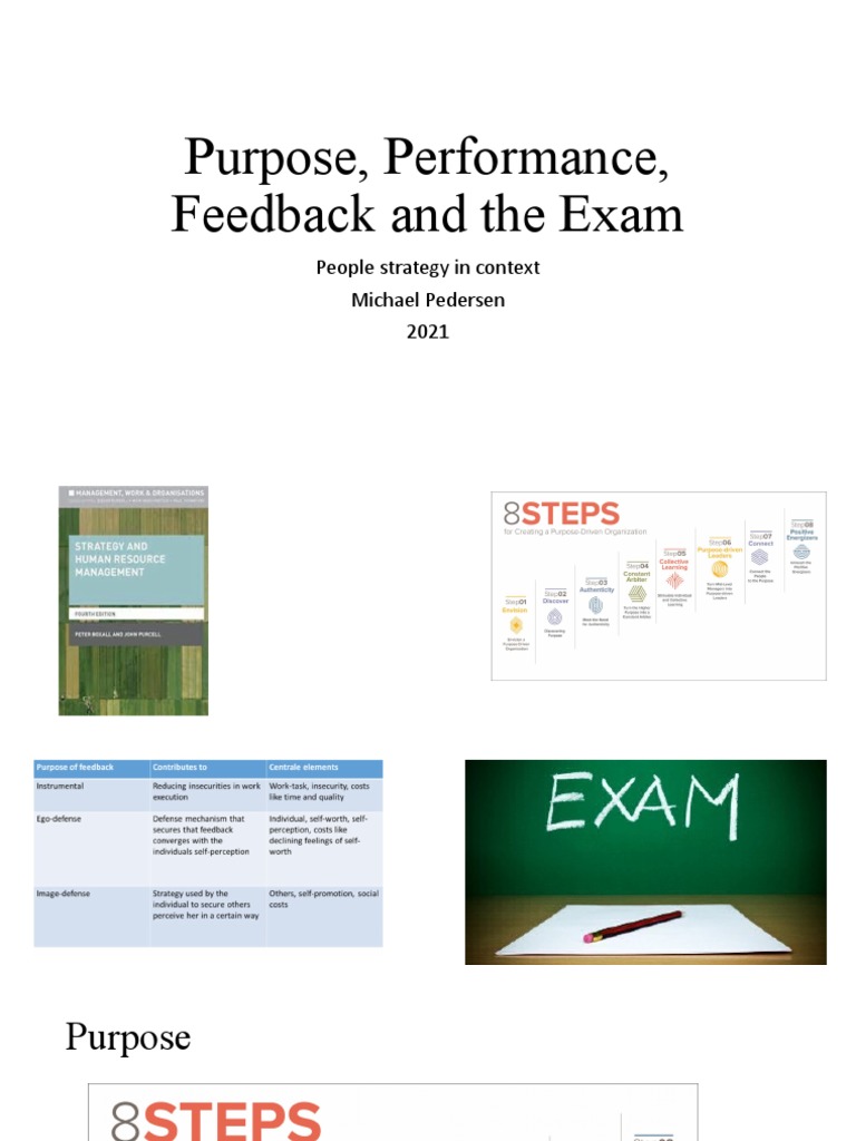 Purpose, Performance and Feedback | PDF | Human Resource Management ...