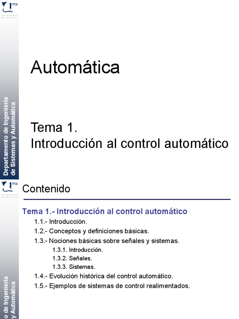 Automática - Tema 1 - Introducción Al Control Automático v2 | PDF ...