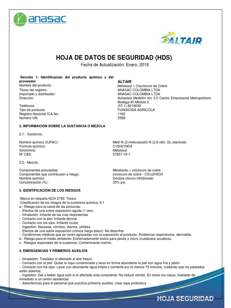 HDS Altair | PDF | Agua | Residuos
