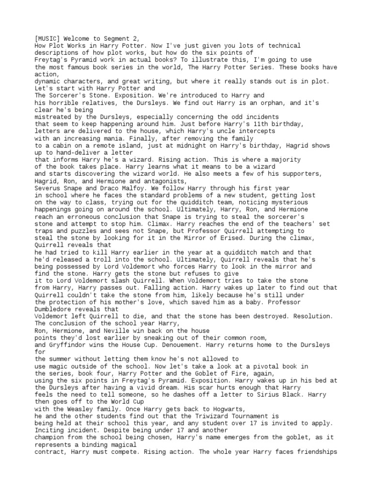 Harry Potter Plot Analysis | PDF | Harry Potter | Contemporary Fantasy ...