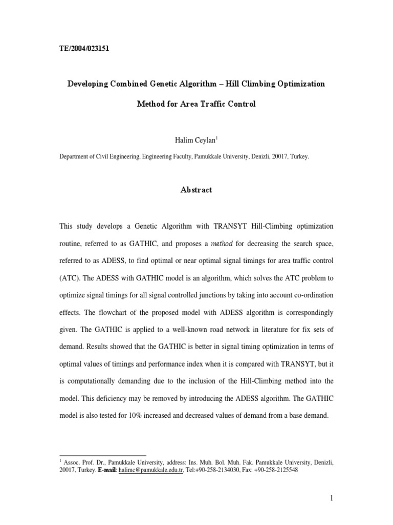 Developing Combined Genetic Algorithm-Hill-Climbin | PDF | Mathematical ...