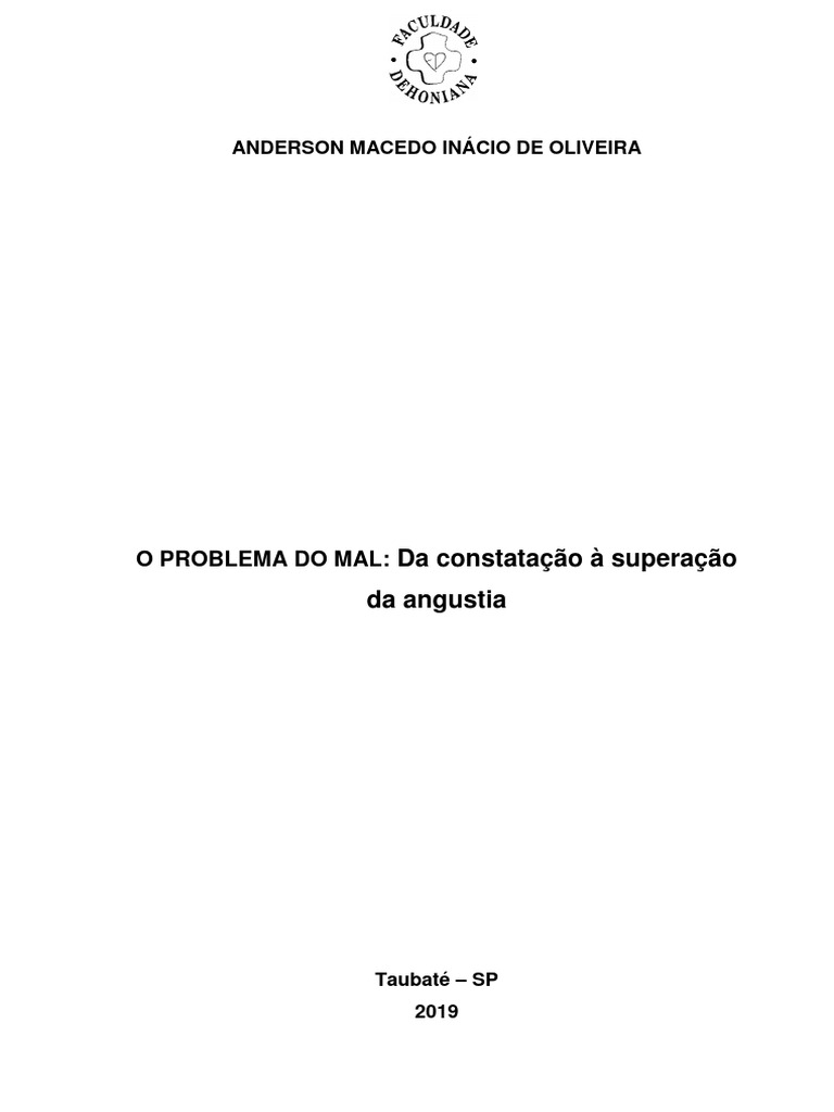 O Problema Do Mal | PDF | Metafísica | Humano