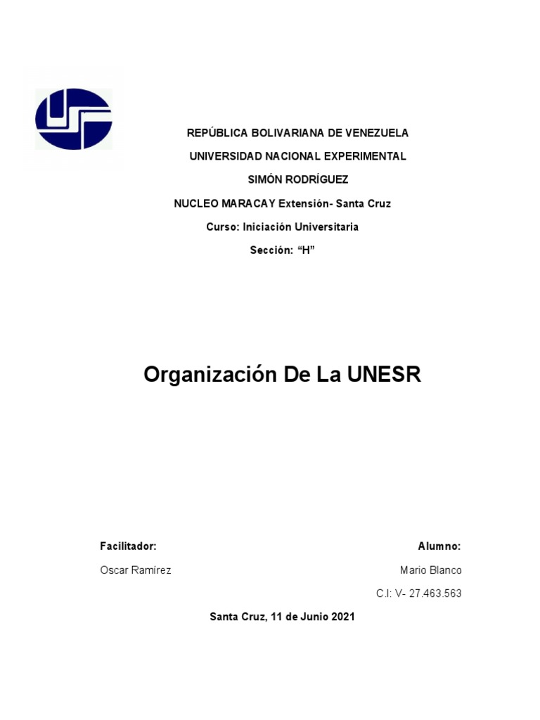 Organizacion de La UNESR | PDF | Universidad | Maestros