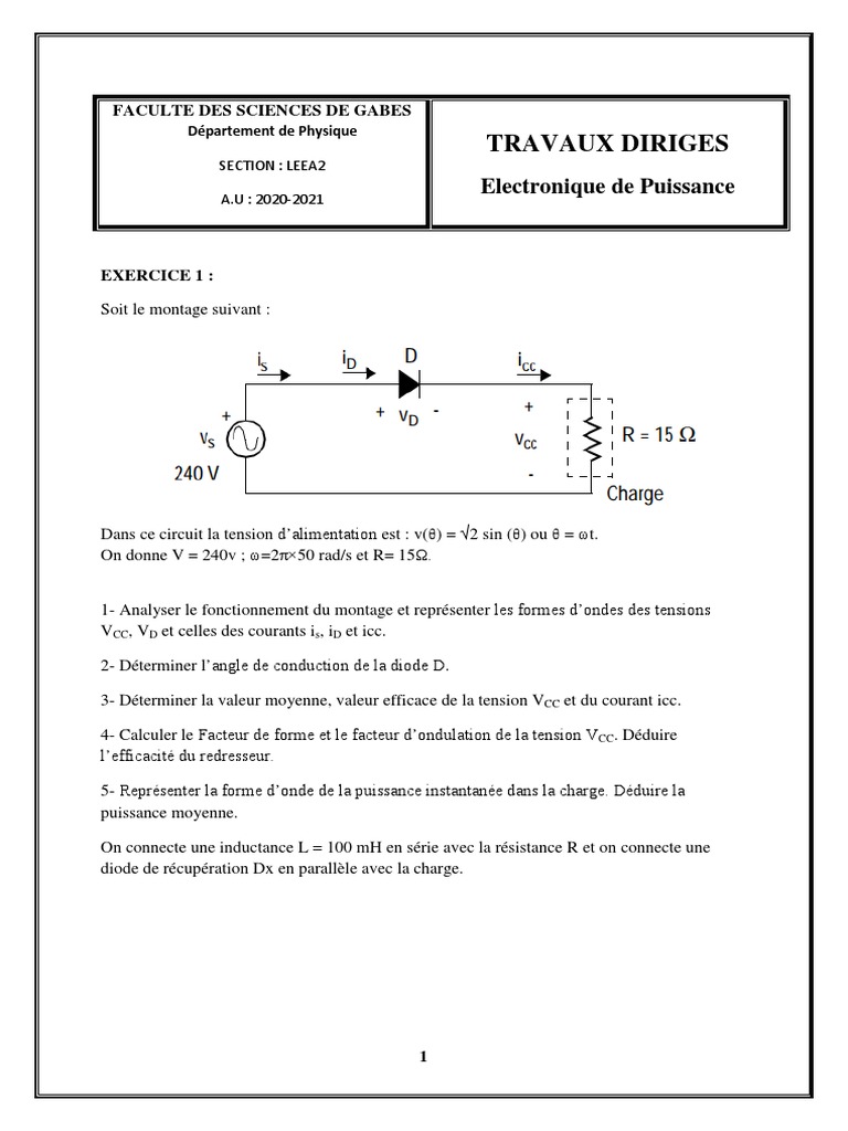 TD Diode | PDF | Redresseur | Transformateur électrique