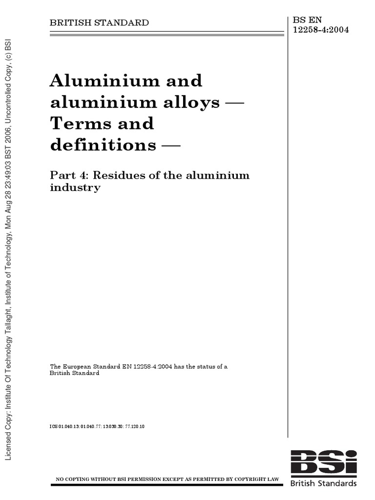 BS en 12258-4-2004 | PDF | Aluminium Oxide | Materials