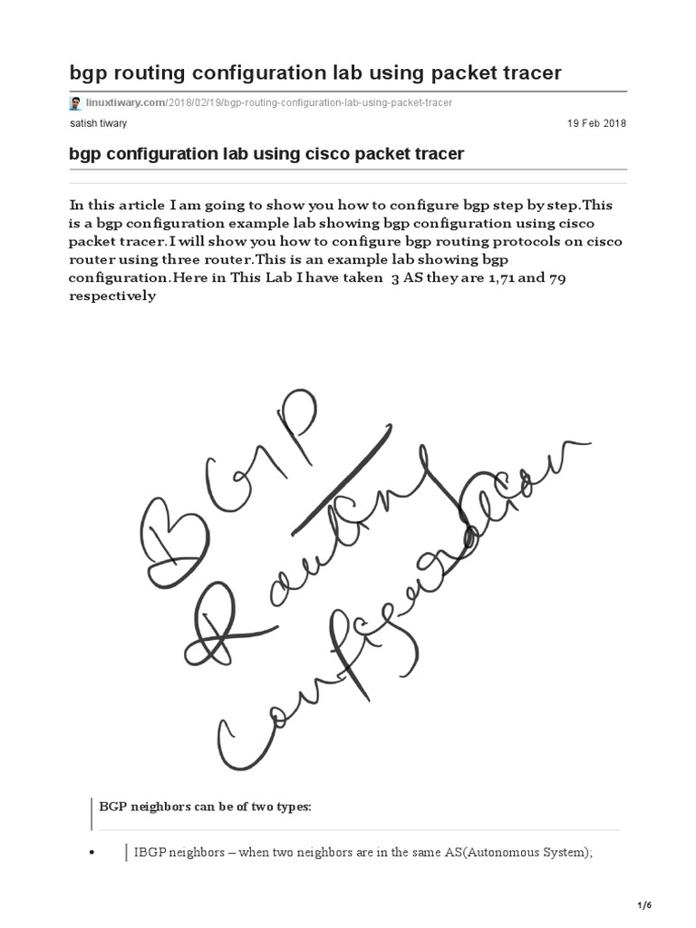 BGP Routing Configuration Lab Using Packetnbsptracer | PDF | Router ... BGP Routing Configuration Lab Using Packetnbsptracer | PDF | Router ...