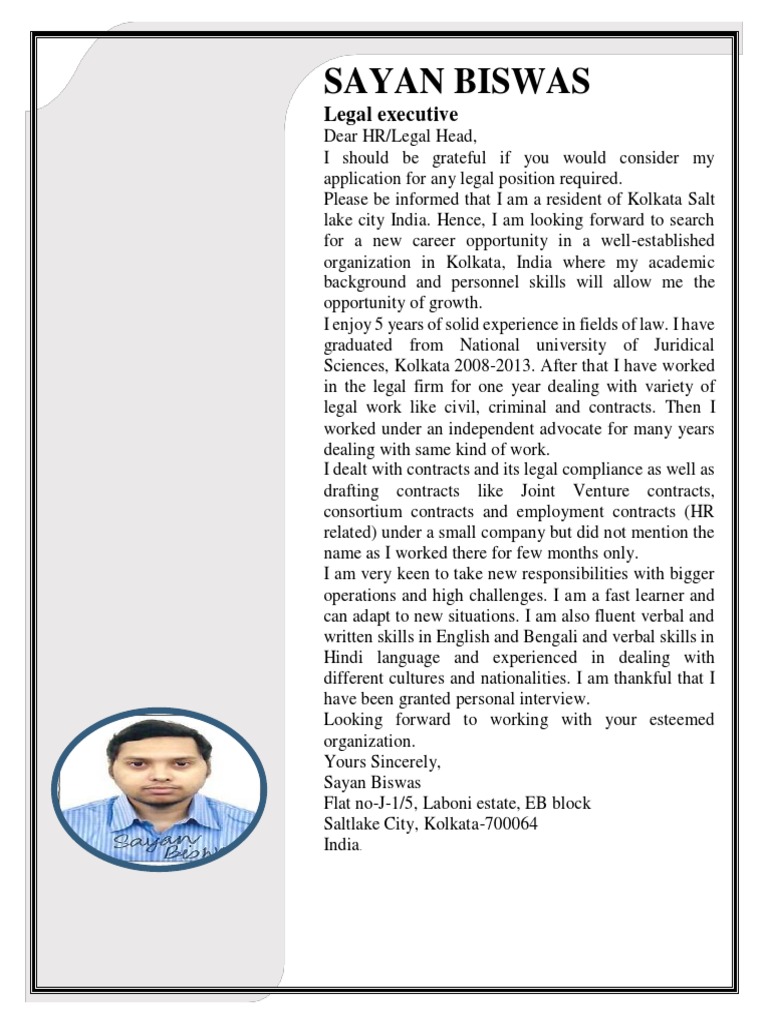 Sayan Biswas Cv2 | PDF | Advocate | Paralegal