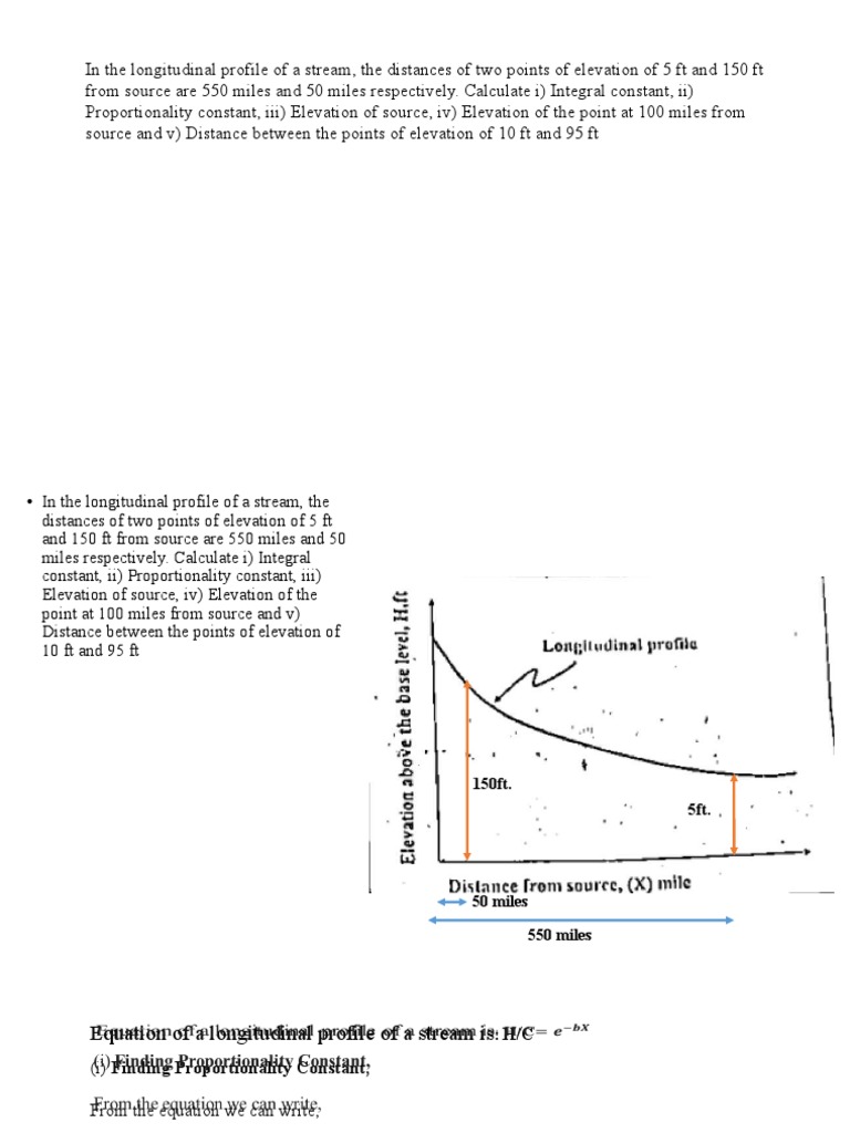 Longitudinal Profile of A Stream Math | PDF