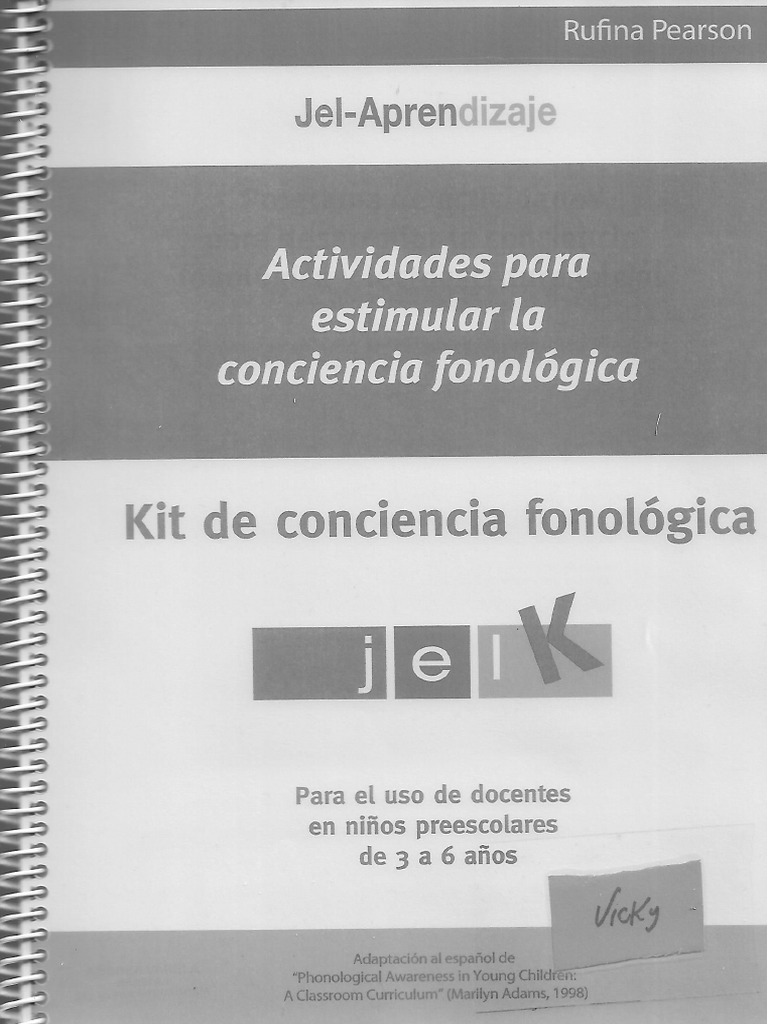 JEL K Actidades para Estimular La Conciencia Fonologica | PDF