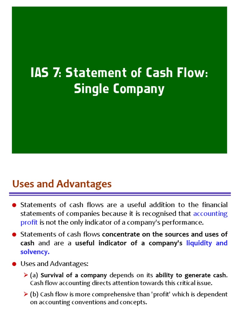 IAS 7: Statement of Cash Flow: Single Company | PDF | Cash Flow ...