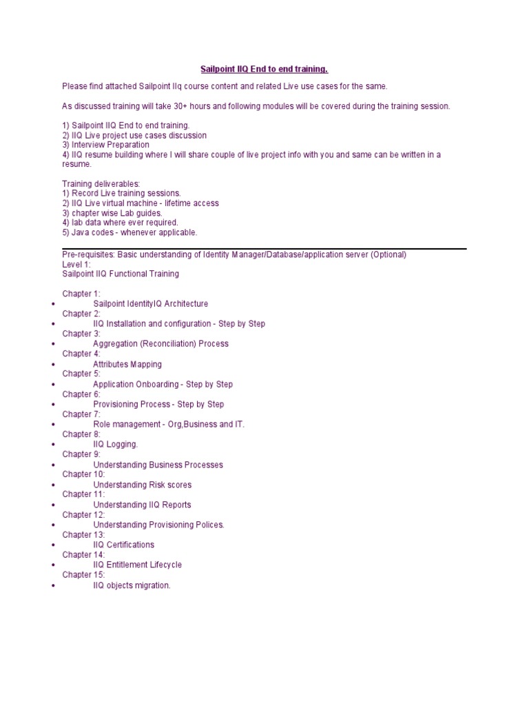 SailPoint IIQ Course | PDF