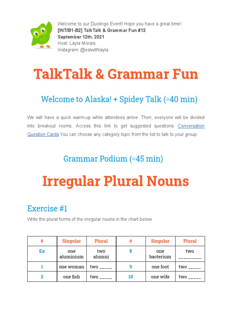 Talktalk & Grammar Fun: Welcome To Alaska! + Spidey Talk ( 40 Min ...
