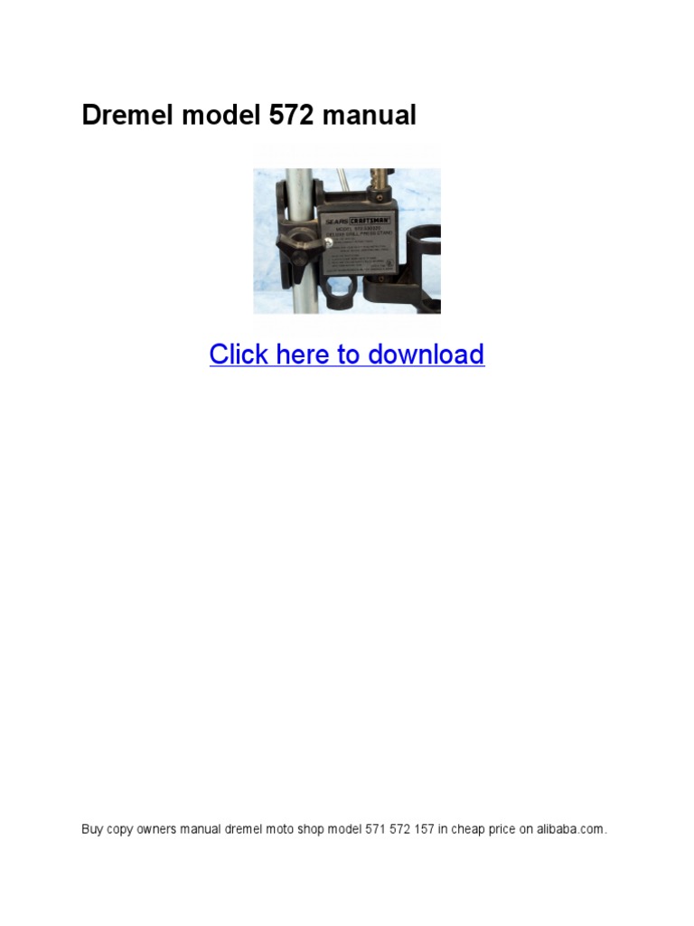 Dremel Model 572 Owner's Manual | PDF | Wood | Tools
