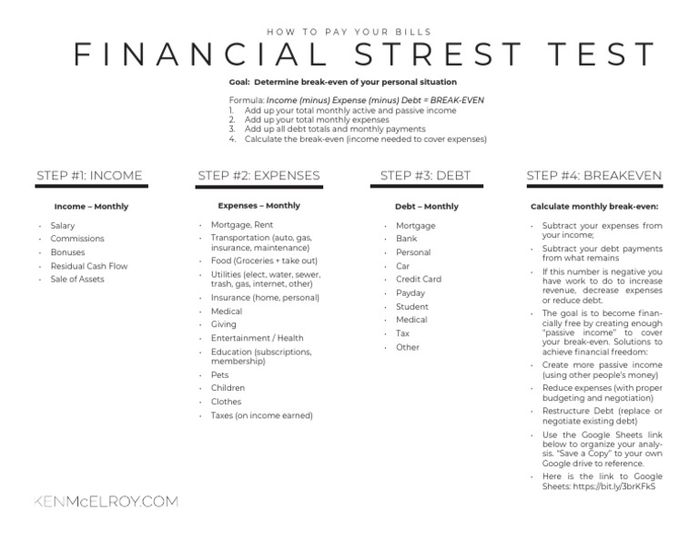 Financial Stress Test V 2 | PDF | Debt | Expense