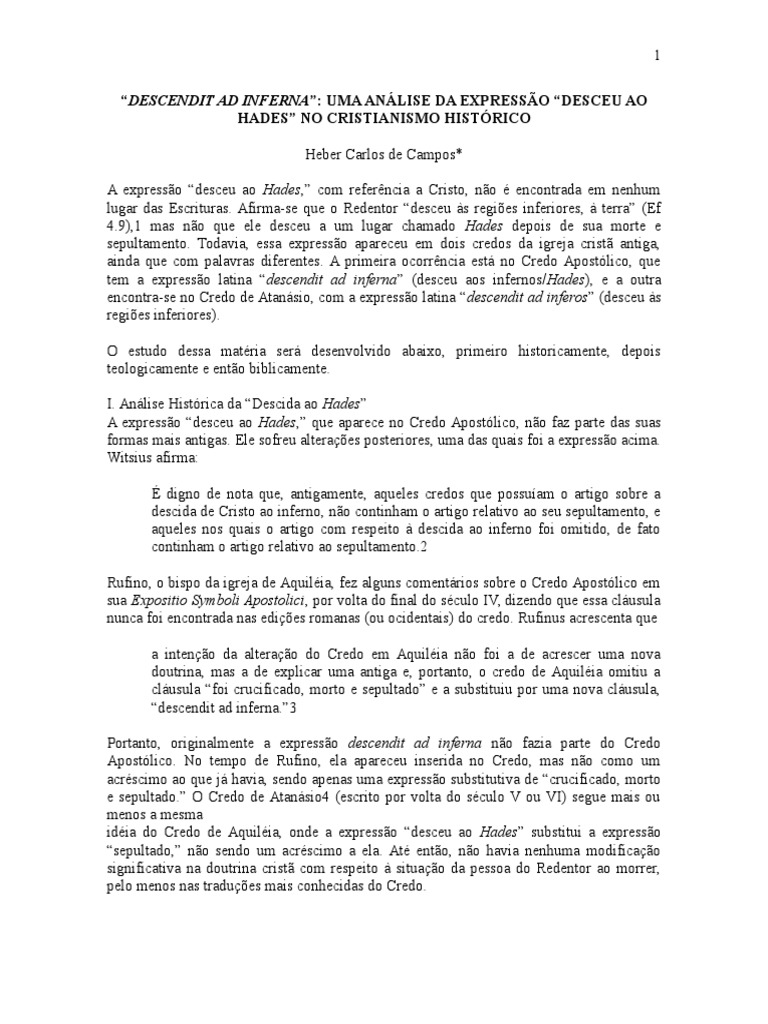 Heber-Campos - Descendit - Ad Inferna | PDF | Jesus | São Pedro