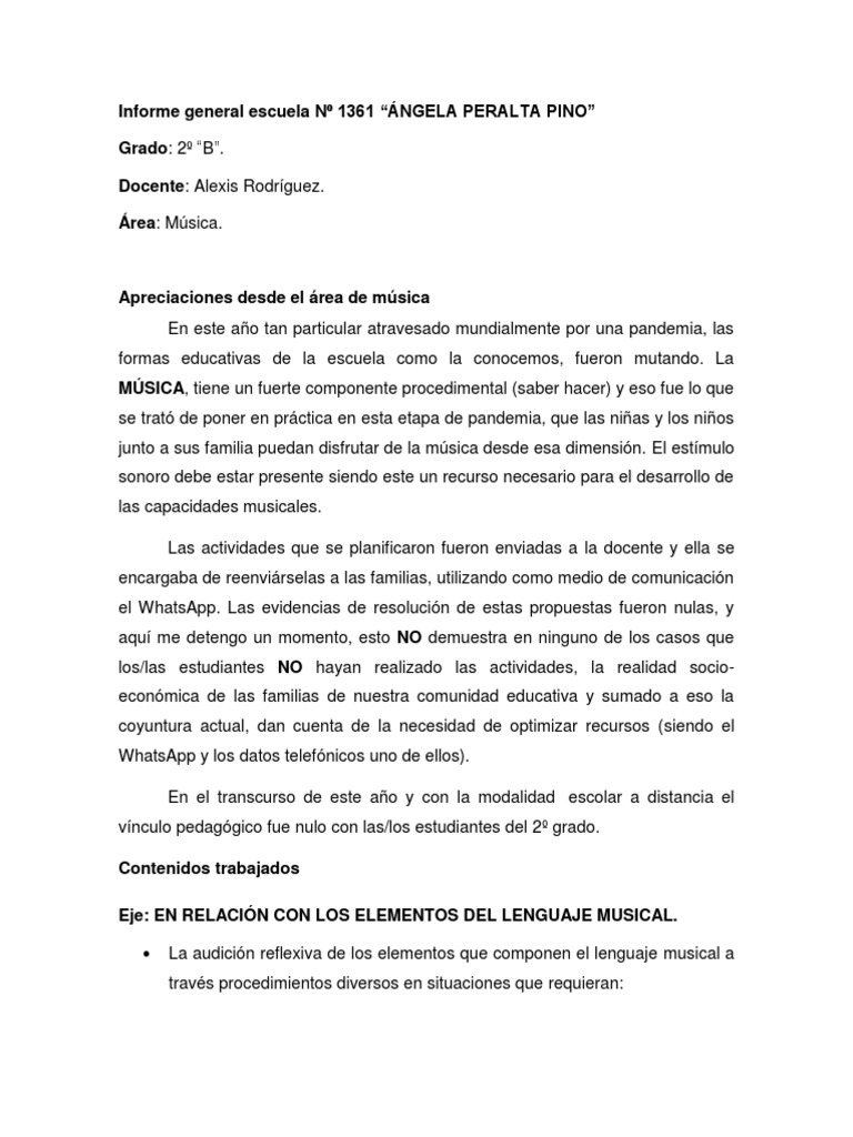 Informe General 2º B | PDF