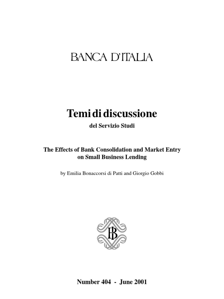 Bank Consolidation Impact on Small Lending | PDF | Mergers And ...