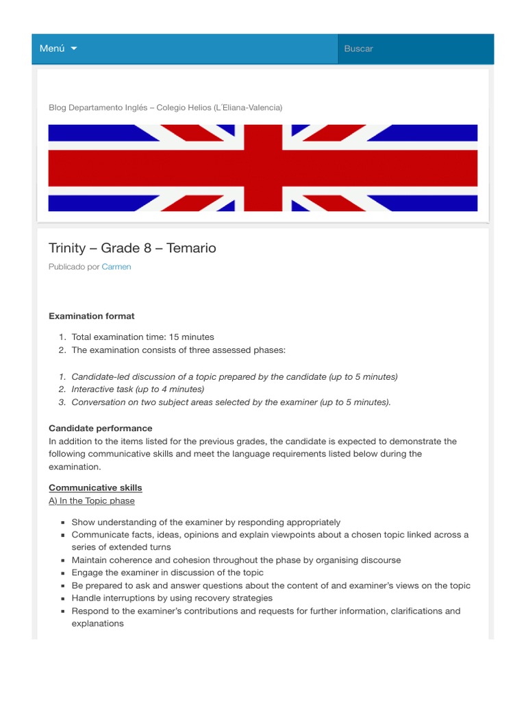 Trinity - Grade 8 - Temario - WELCOME | PDF | Grammatical Tense ...