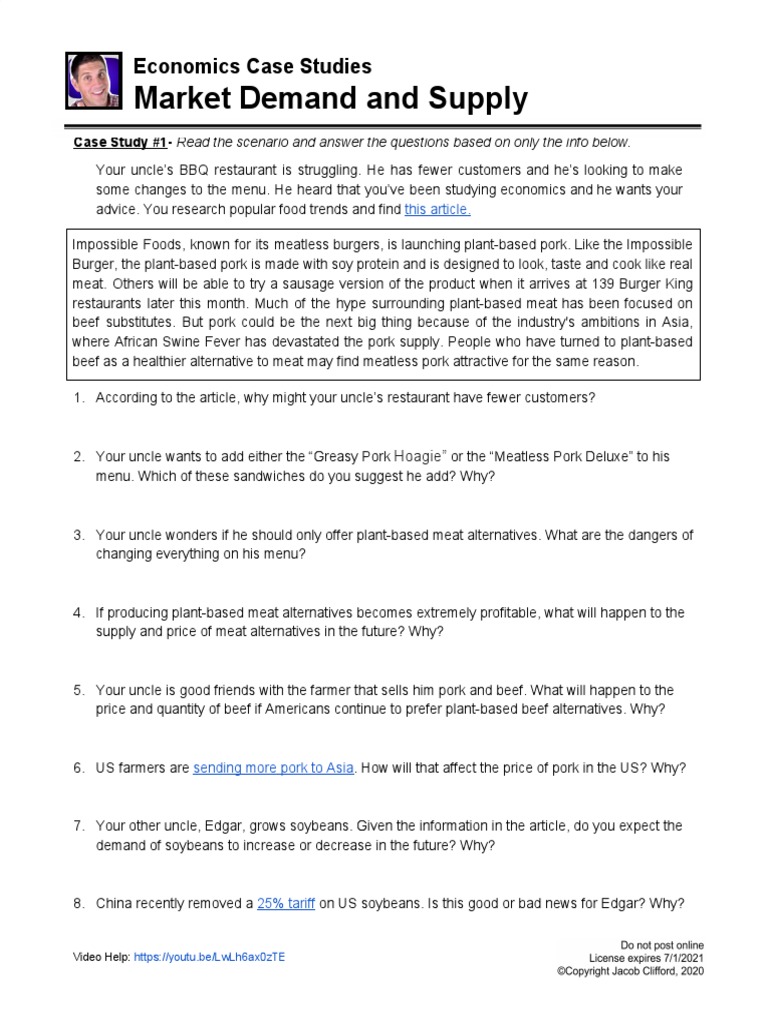 Market Demand and Supply: Economics Case Studies | PDF