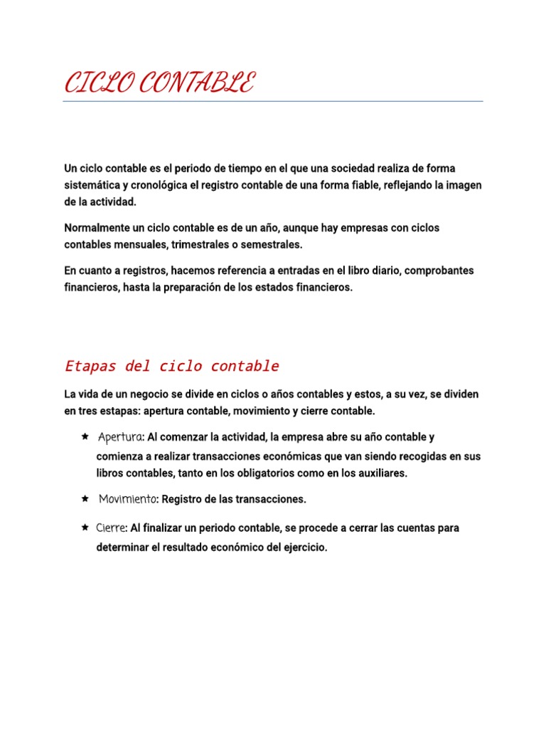 Ciclo Contable | PDF