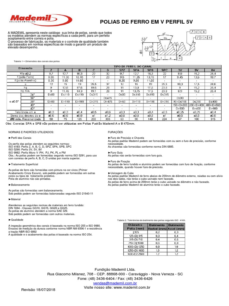 Catalogo Polia 5V | PDF | Materiais | Química