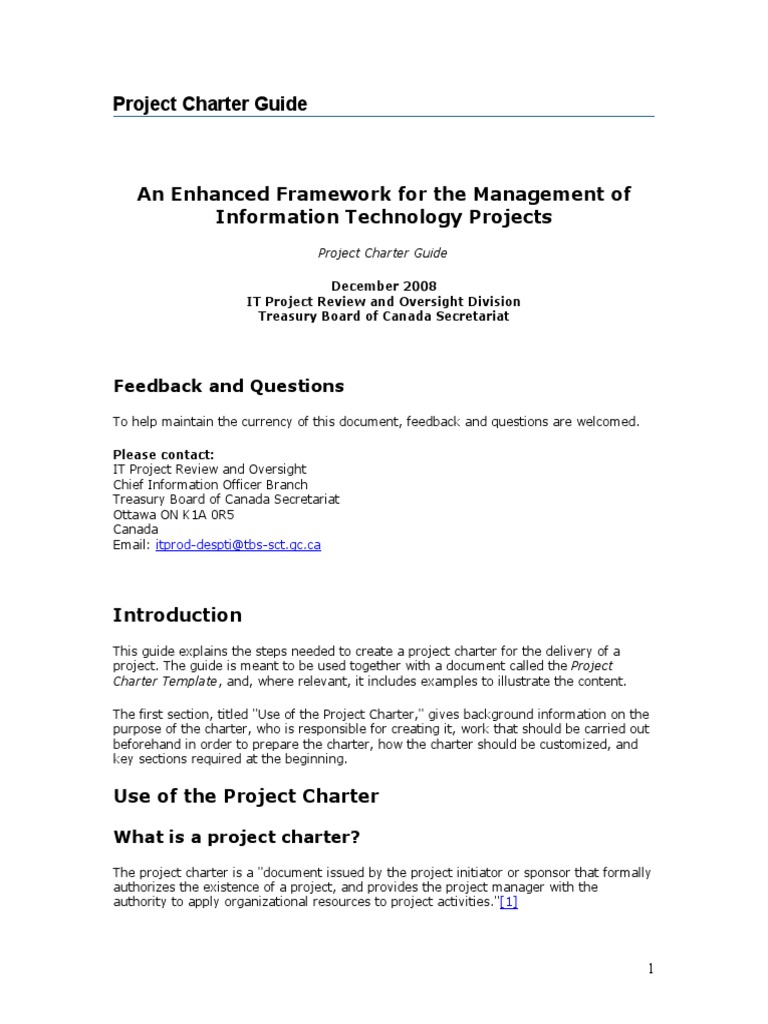 Project Charter Guide | PDF | Project Management | Risk