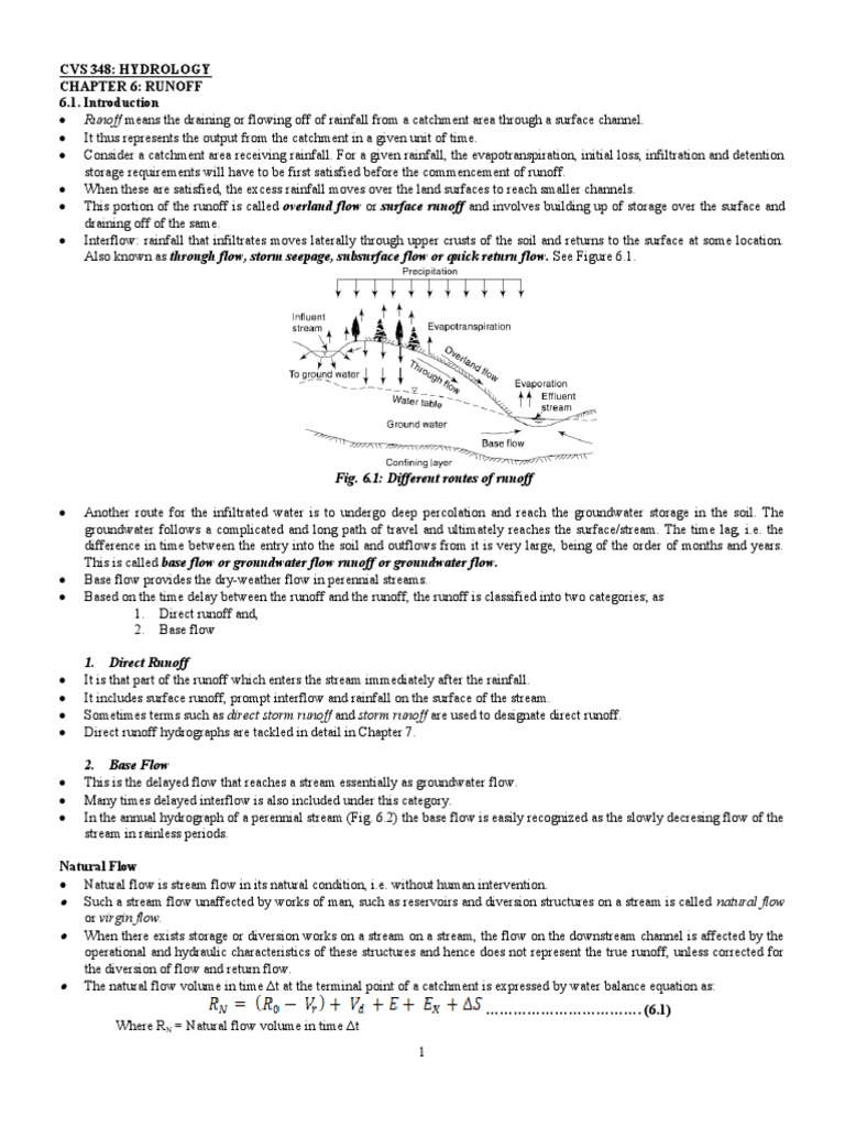 CVS 348 - Chap 6 - Runoff | PDF | Stream | Drainage Basin