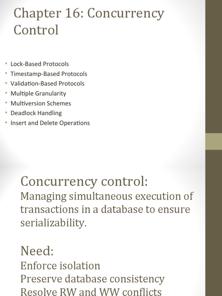 Chapter 16: Concurrency Control | PDF | Database Transaction | Computing