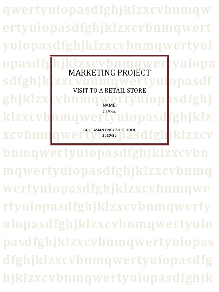 Marketing Project: Visit To A Retail Store | PDF | Retail | Business ...
